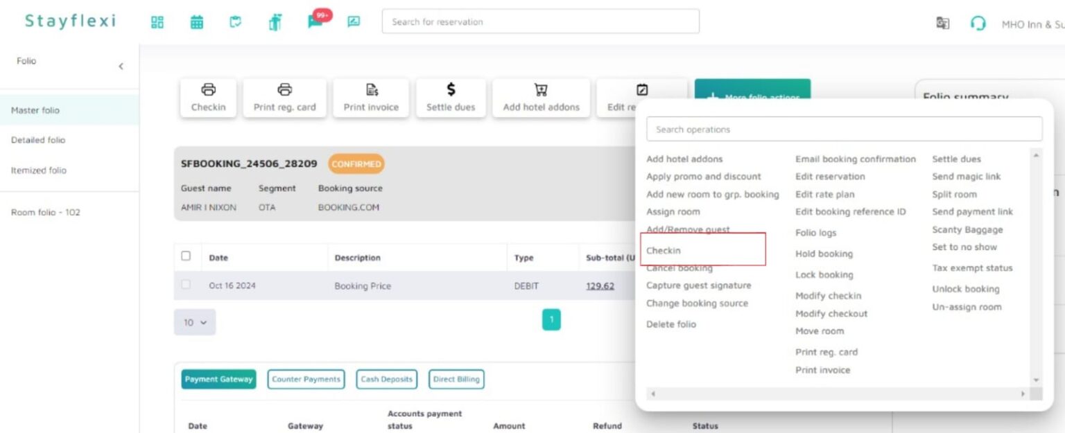 How to check-in a booking - Stayflexi Knowledgebase