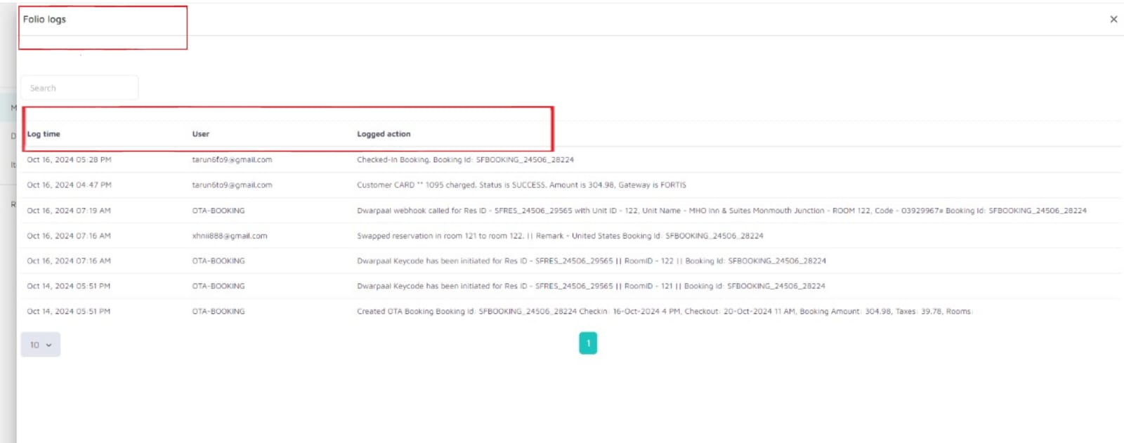 How to view folio history or folio log ? - Stayflexi Knowledgebase